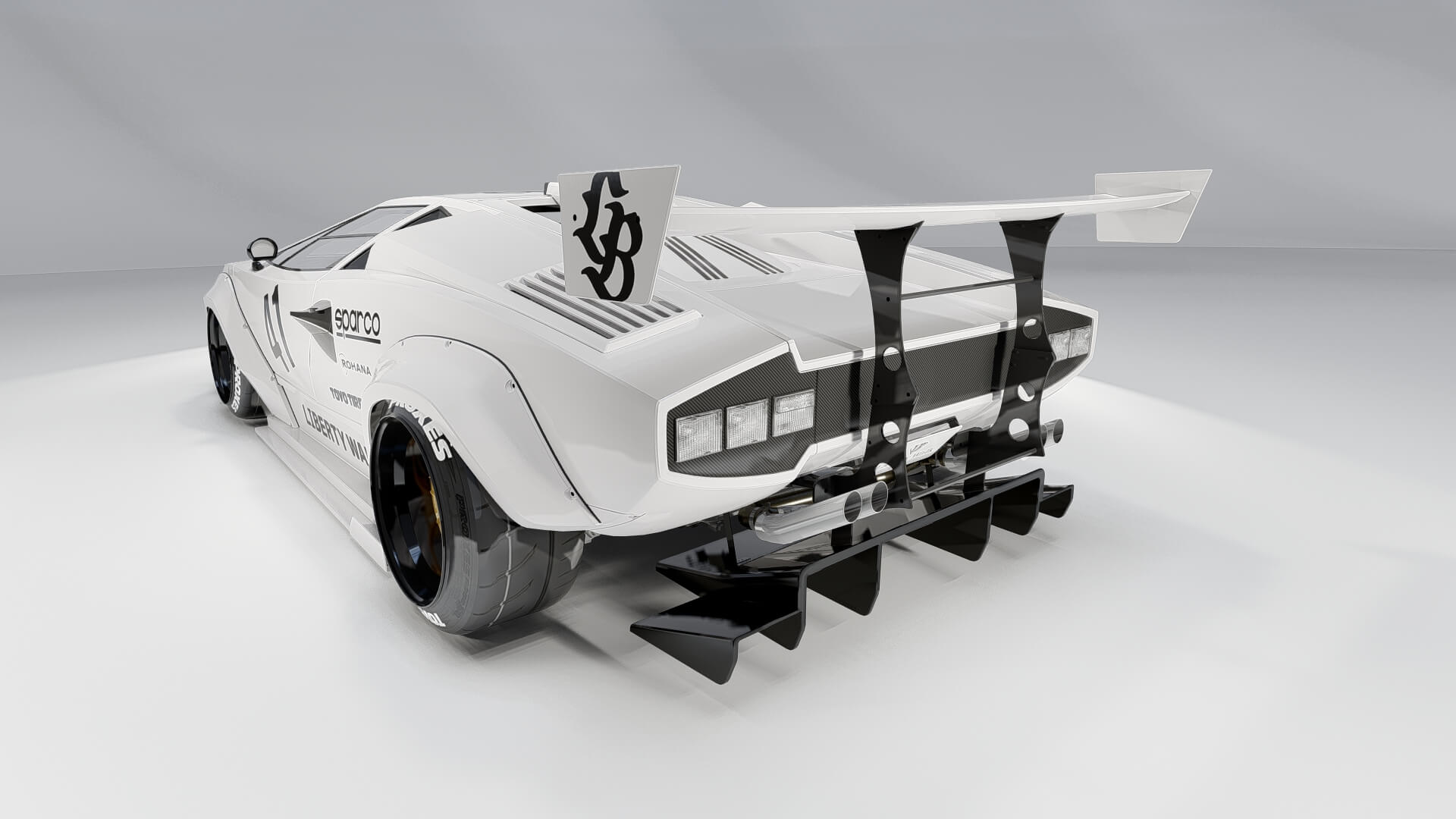 Lamborghini Countach Liberty Walk 1988 - 3D Model by AlphaGroup