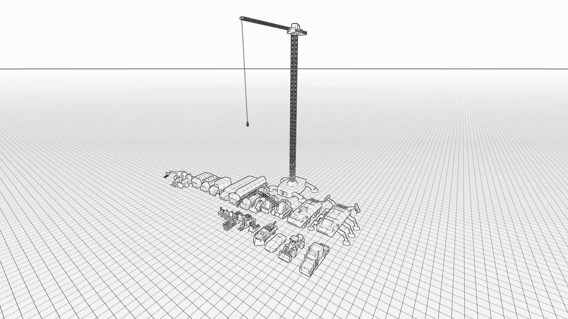 Heavy Construction Machinery Equipment Industrial 25 in 1 - 3D Model by ...