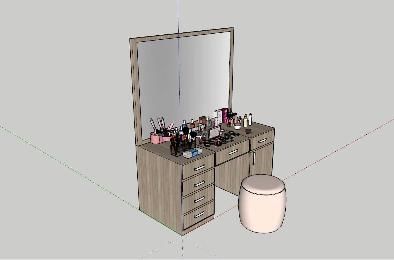 Makeup Desk - 3D Model by AlphaGroup