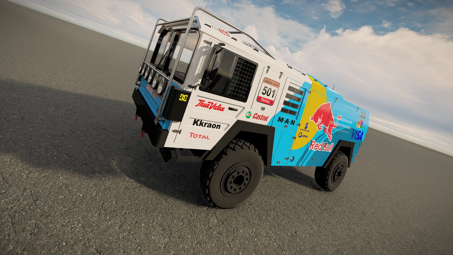 Mankat Dakar Red Bull Truck - 3D Model by AlphaGroup