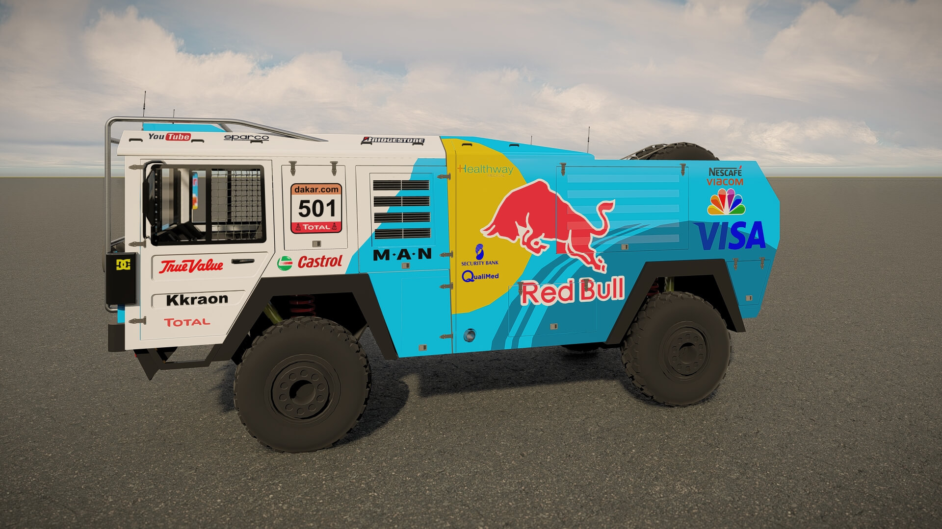 Mankat Dakar Red Bull Truck - 3D Model by AlphaGroup