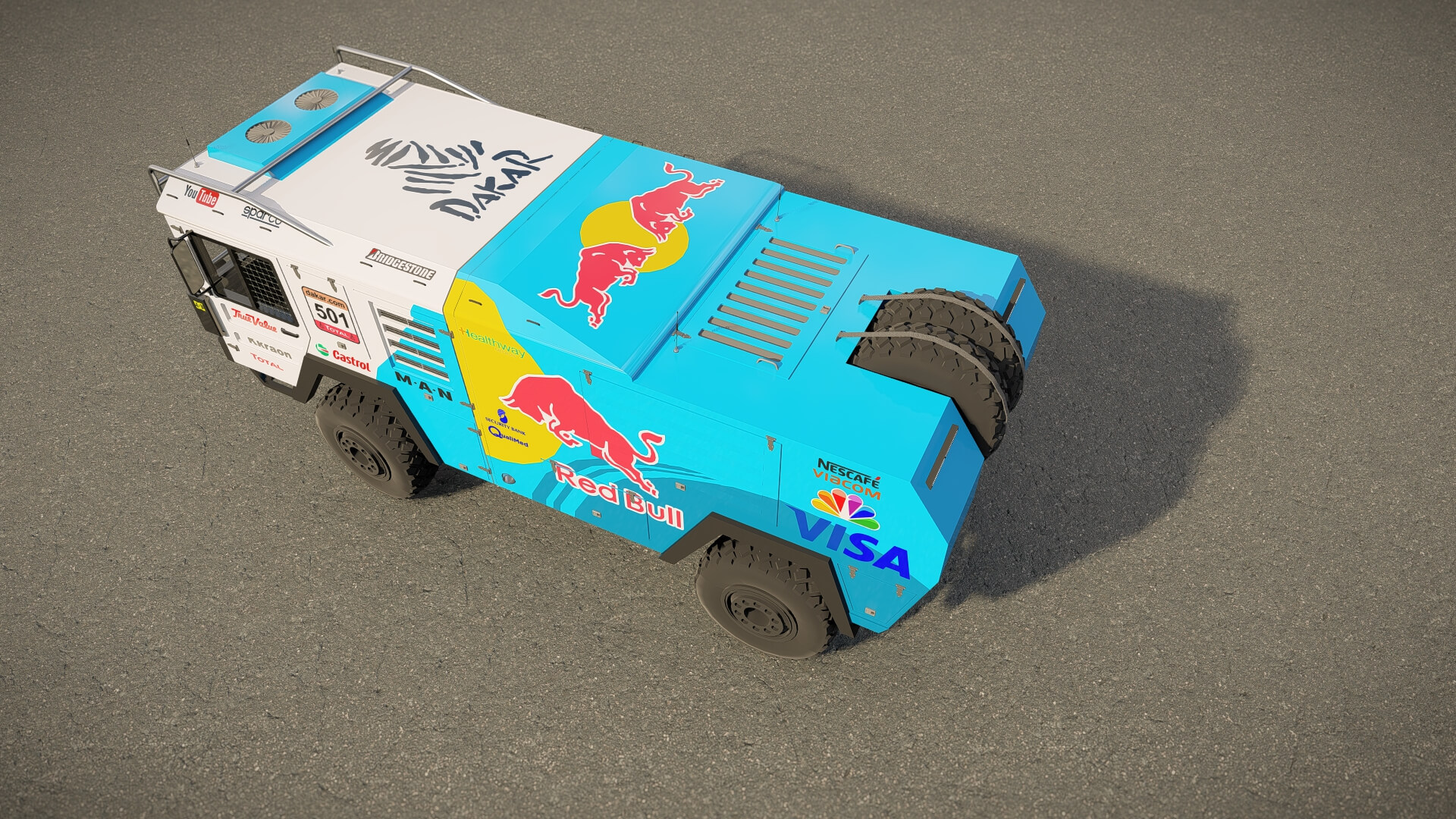 Mankat Dakar Red Bull Truck - 3D Model by AlphaGroup
