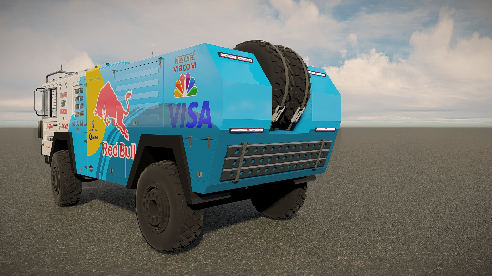 Mankat Dakar Red Bull Truck - 3D Model by AlphaGroup