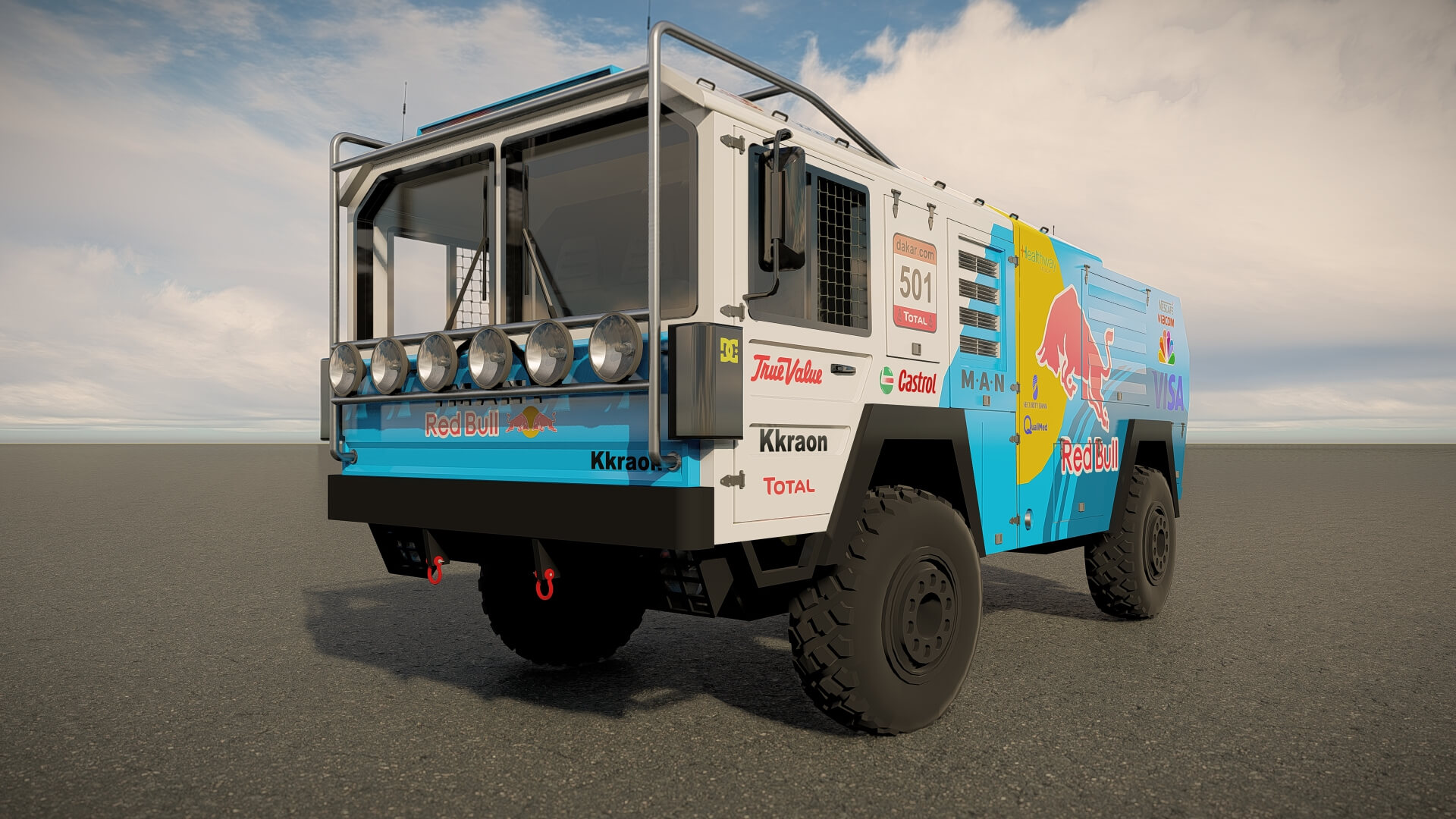 Mankat Dakar Red Bull Truck - 3D Model by AlphaGroup