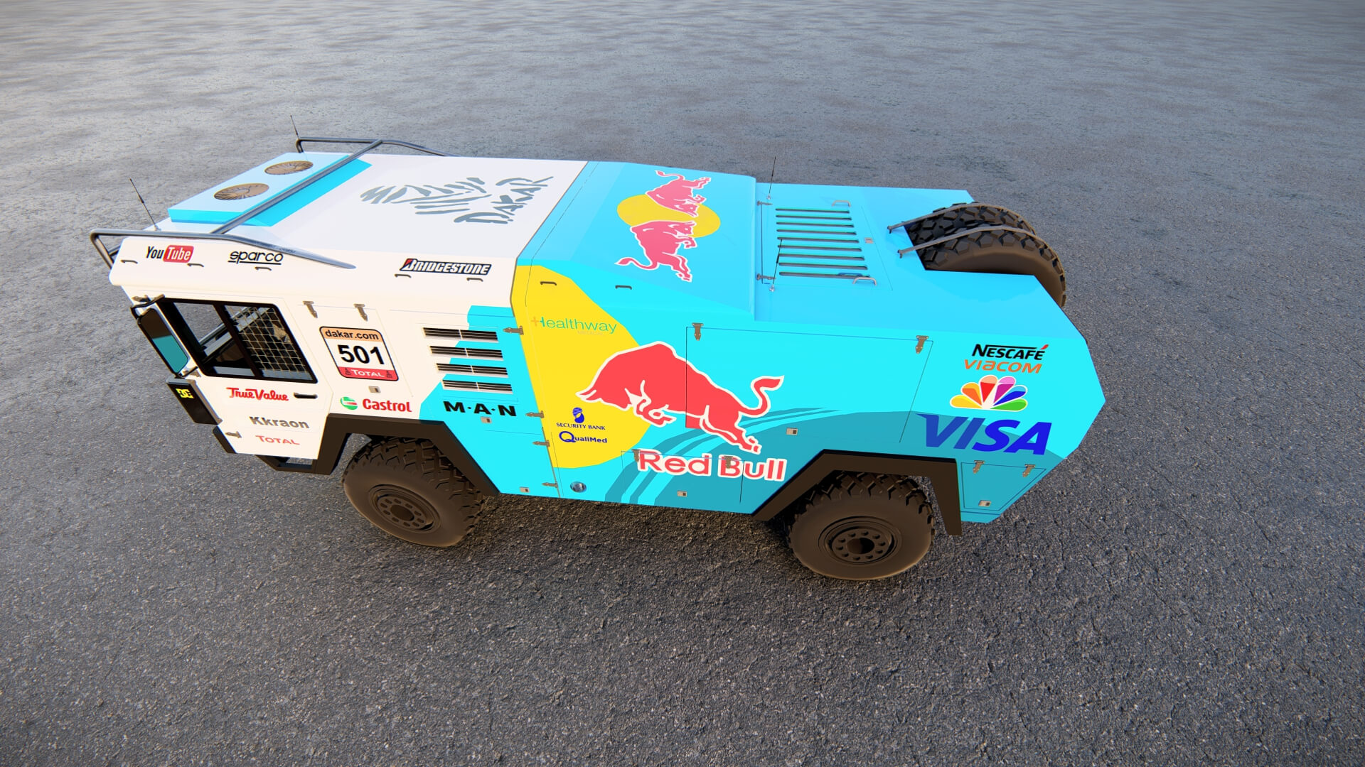 Mankat Dakar Red Bull Truck - 3D Model by AlphaGroup