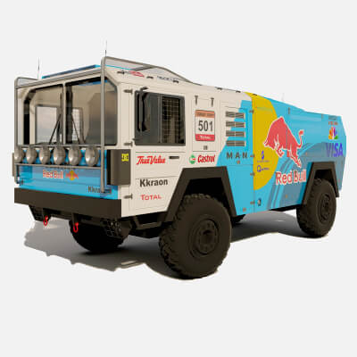 MAN KAT Dakar Red Bull Truck – Rally Raid - 3D Model by AlphaGroup