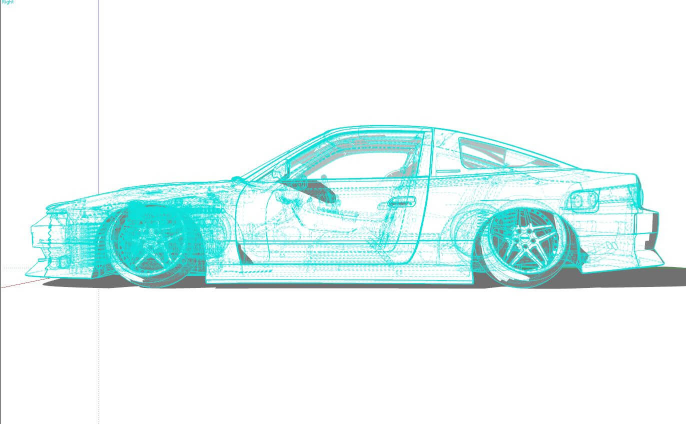Nissan 240Sx Tuned - 3D Model by AlphaGroup