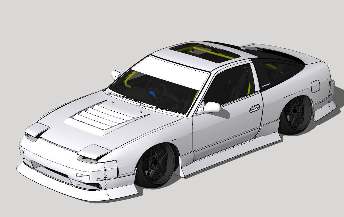 Nissan 240Sx Tuned - 3D Model by AlphaGroup