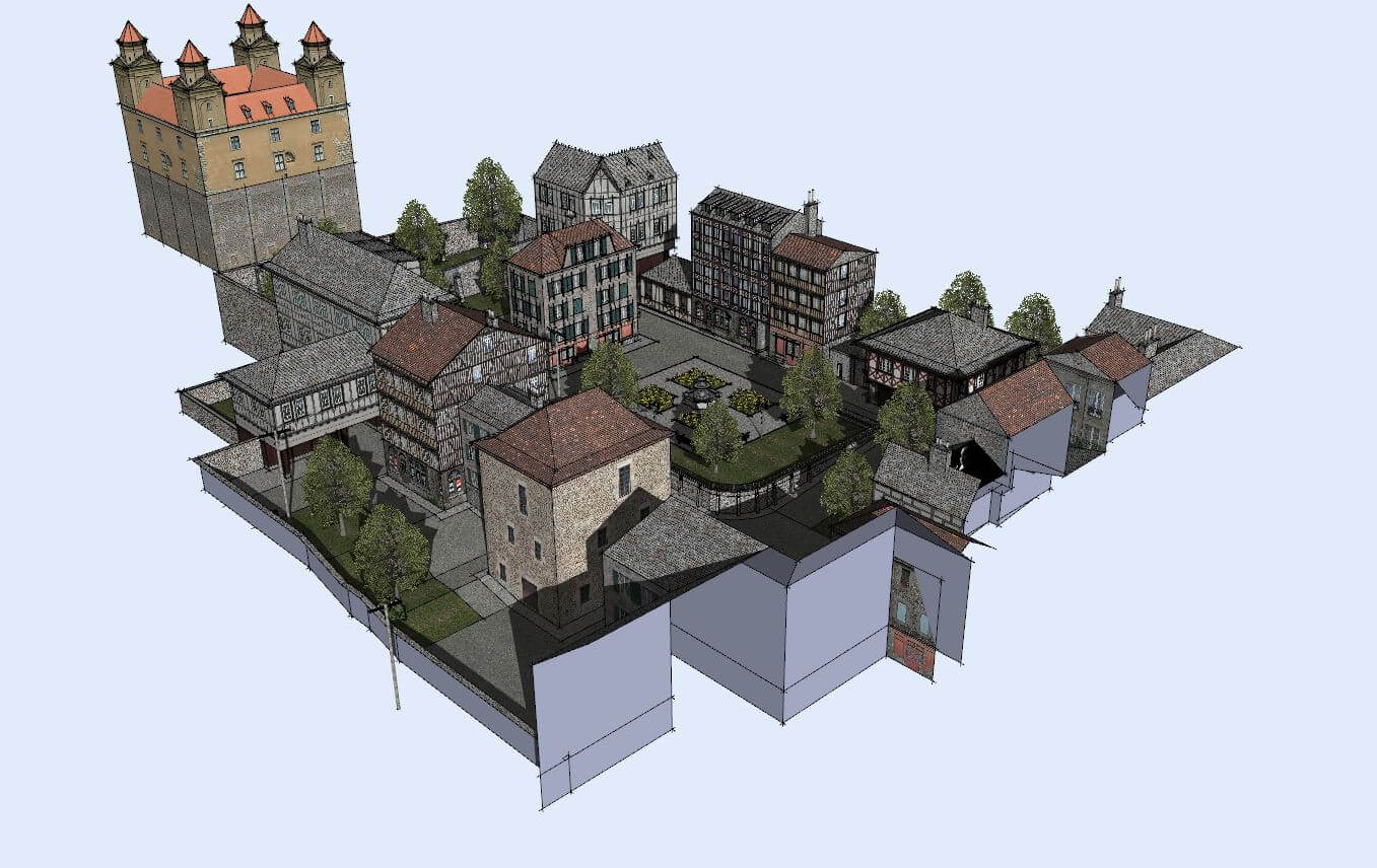 Old European City - 3D Model by AlphaGroup