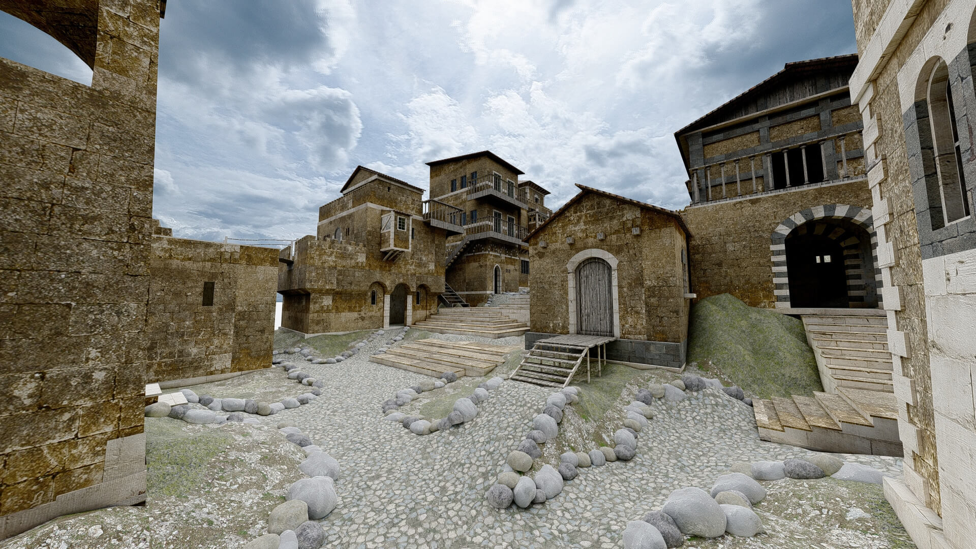 Old European Town - 3D Model by AlphaGroup