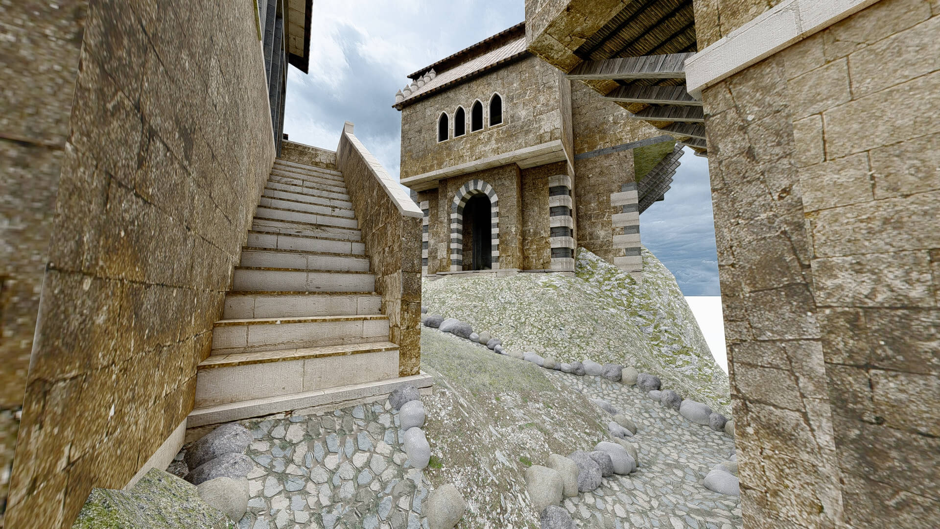 Old European Town - 3D Model by AlphaGroup
