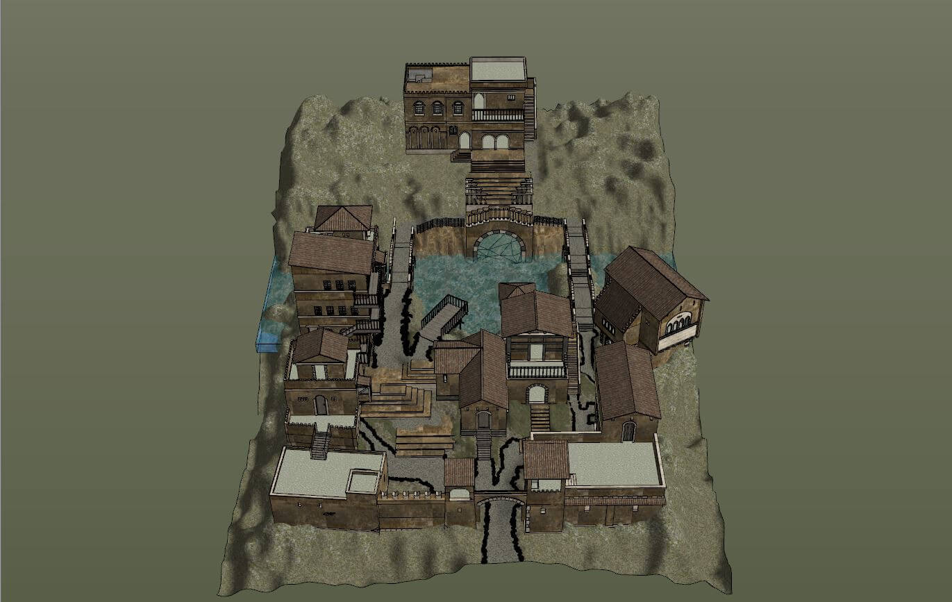 Old European Town - 3D Model by AlphaGroup