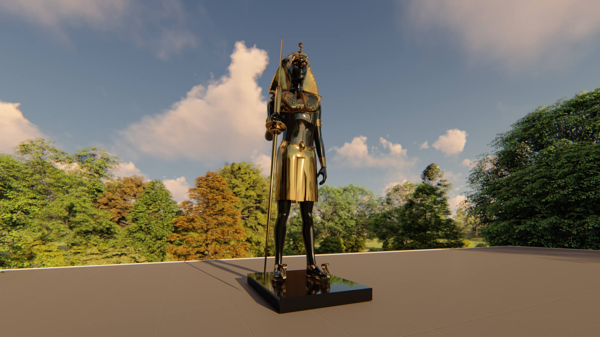 Pharaoh Sculpture - 3D Model by AlphaGroup