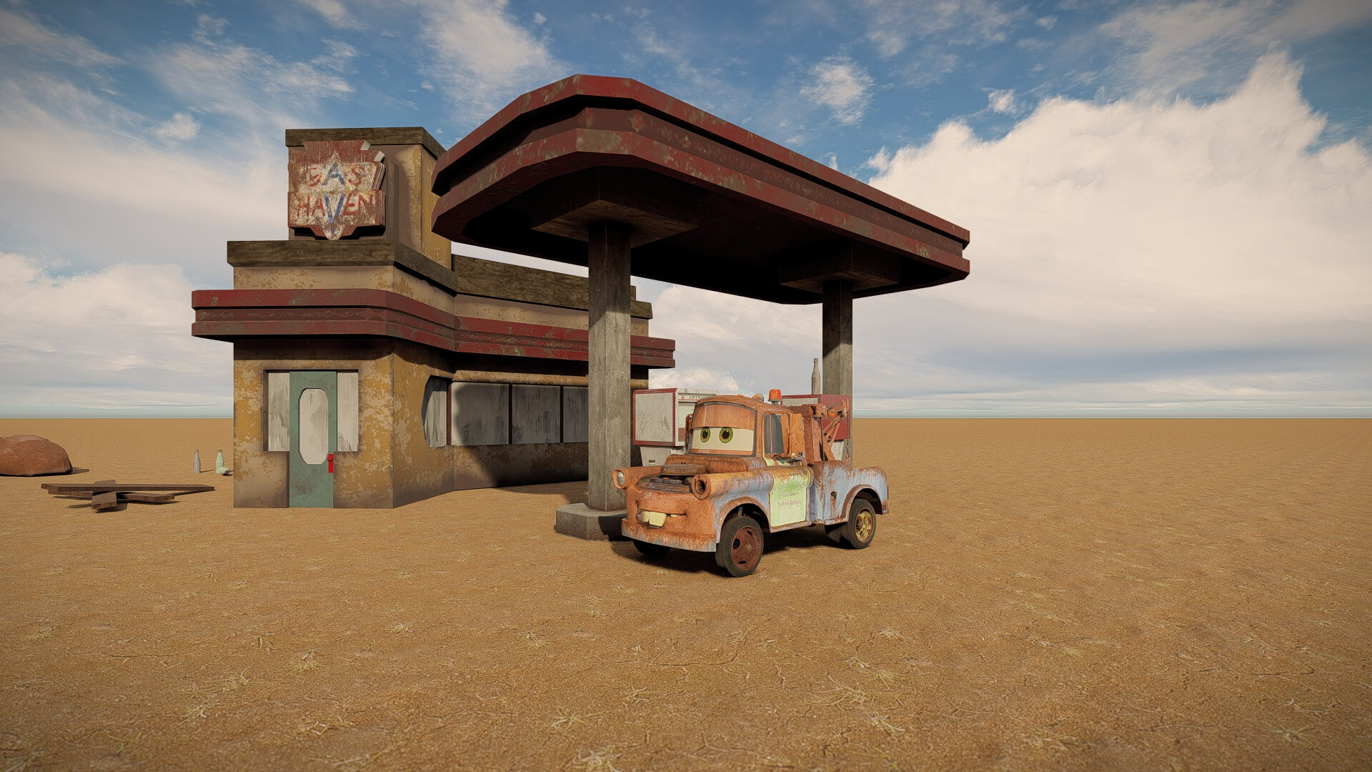 Pixar Cars Tow Mater - 3D Model by AlphaGroup