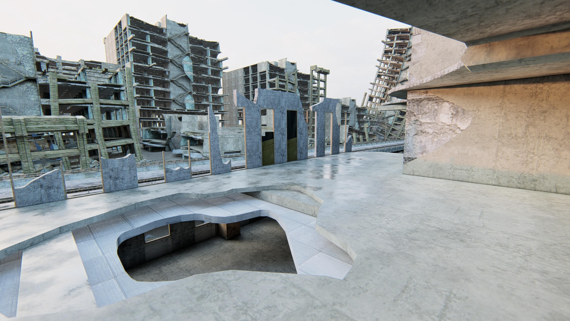 Ruined City Destroyed Cityscape - 3D Model by AlphaGroup