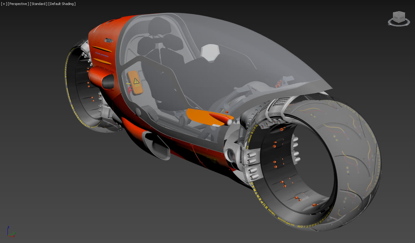 Sci-Fi Futuristic Motorcycle 3D Model by AlphaGroup