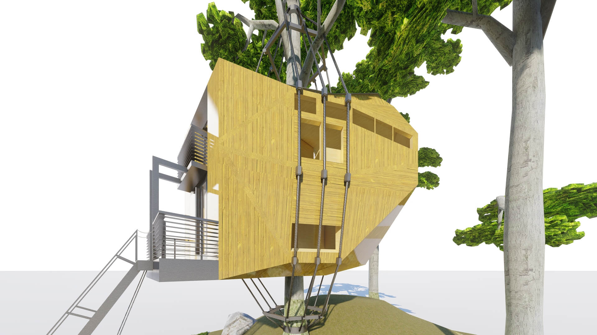 Tree Wooden House - 3D Model by AlphaGroup