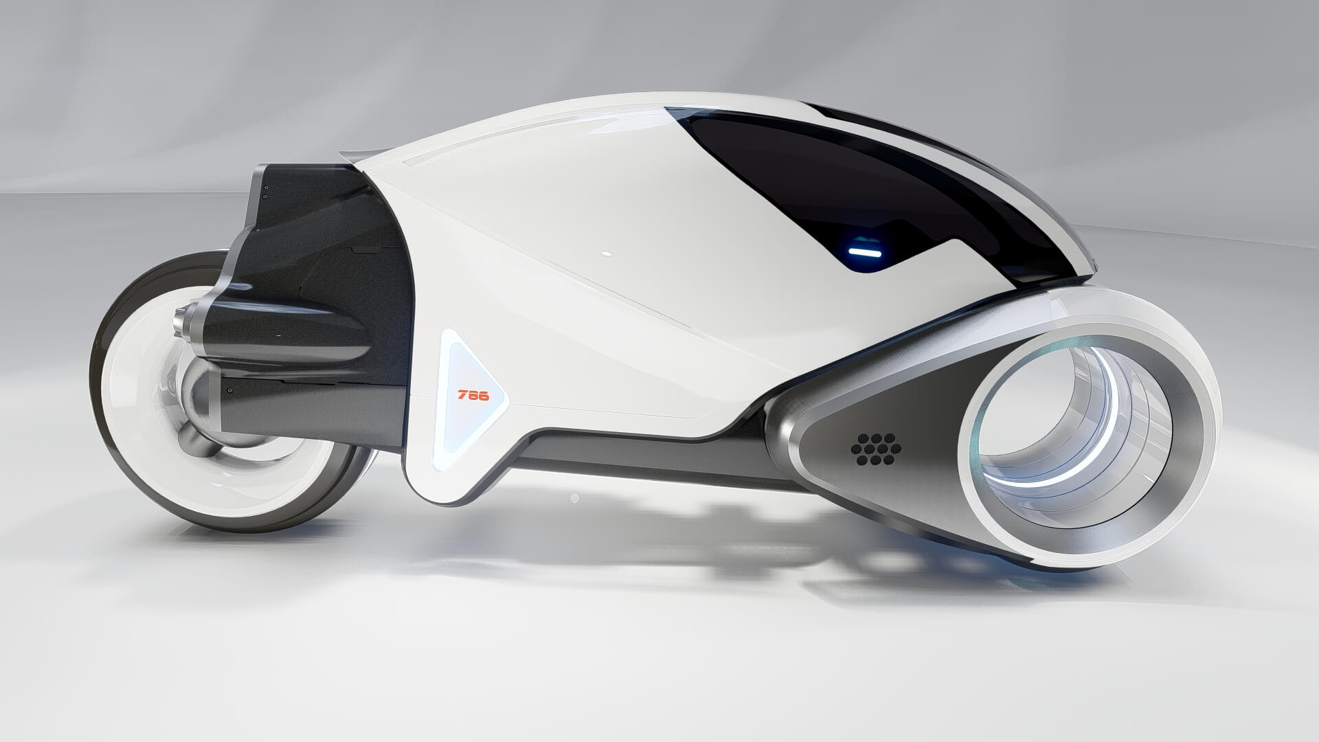 Tron Legacy White Light Cycle - 3D Model by AlphaGroup