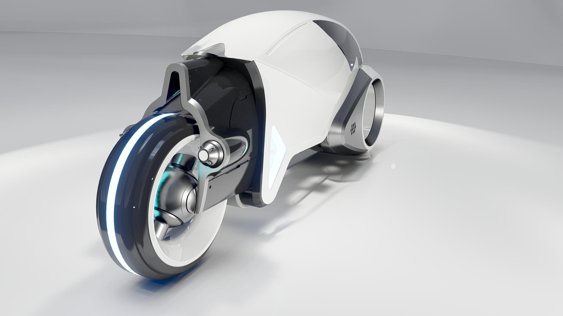 Tron Legacy White Light Cycle - 3D Model by AlphaGroup