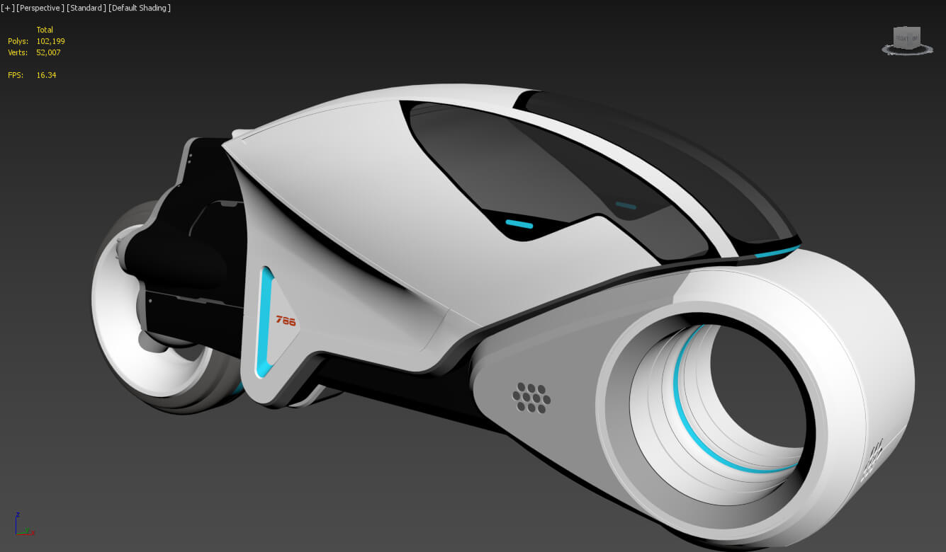 Tron Legacy White Light Cycle - 3D Model by AlphaGroup