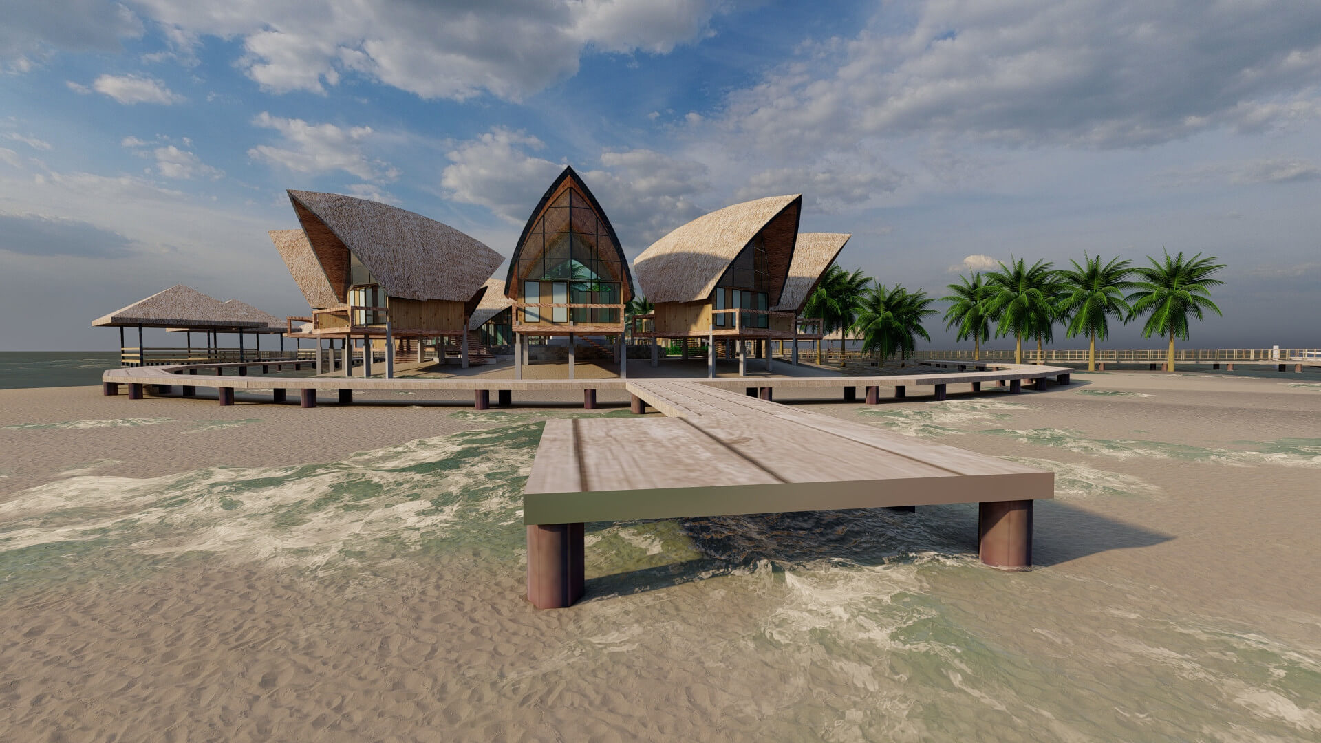 Tropical Hotel and Resort - 3D Model by AlphaGroup