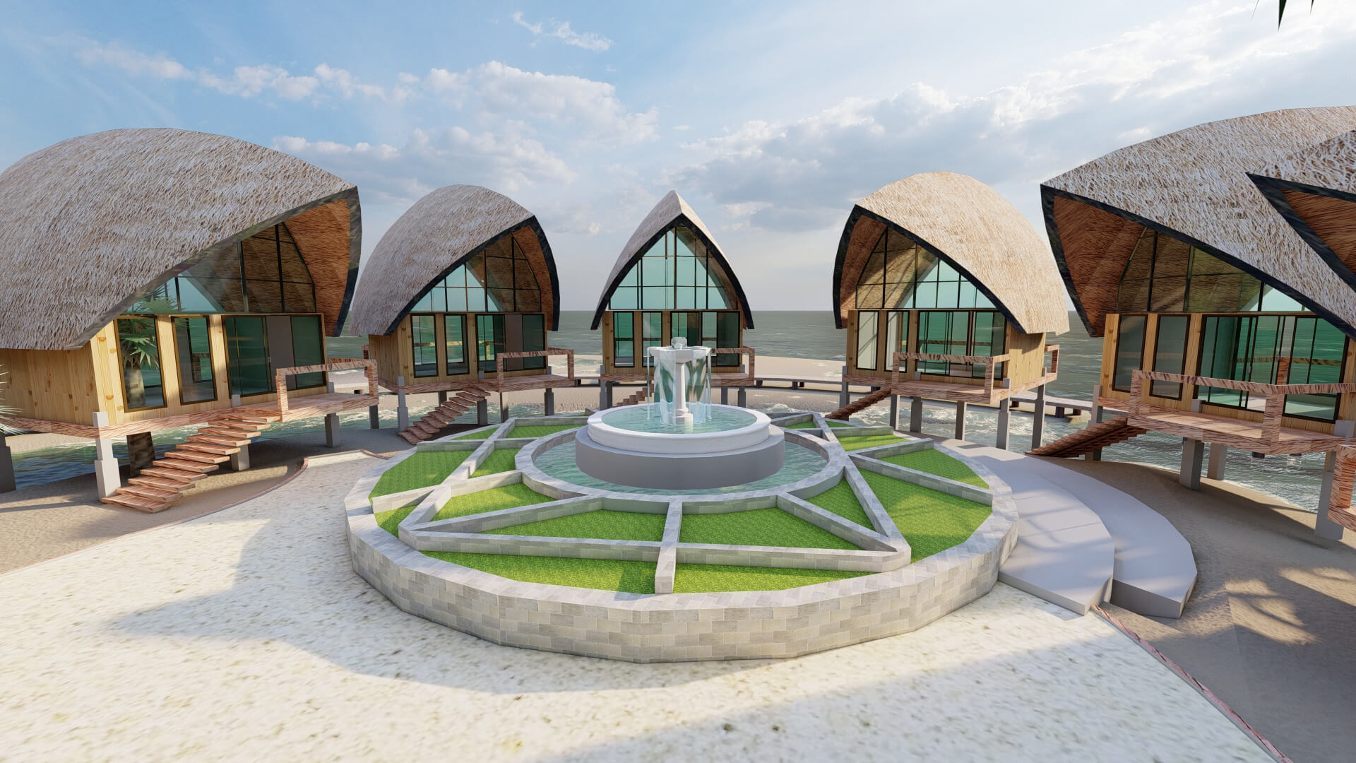 Tropical Hotel and Resort - 3D Model by AlphaGroup