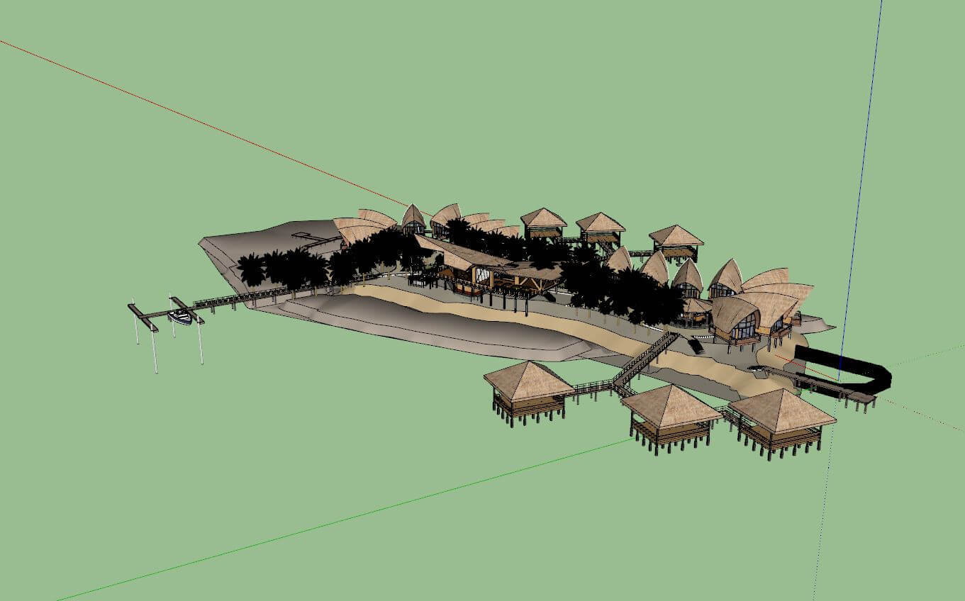 Tropical Hotel and Resort - 3D Model by AlphaGroup