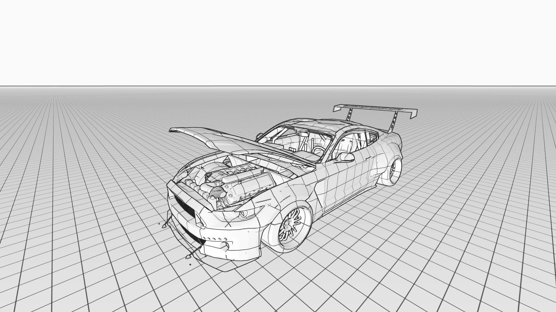 Tuned Ford Mustang - 3D Model by AlphaGroup