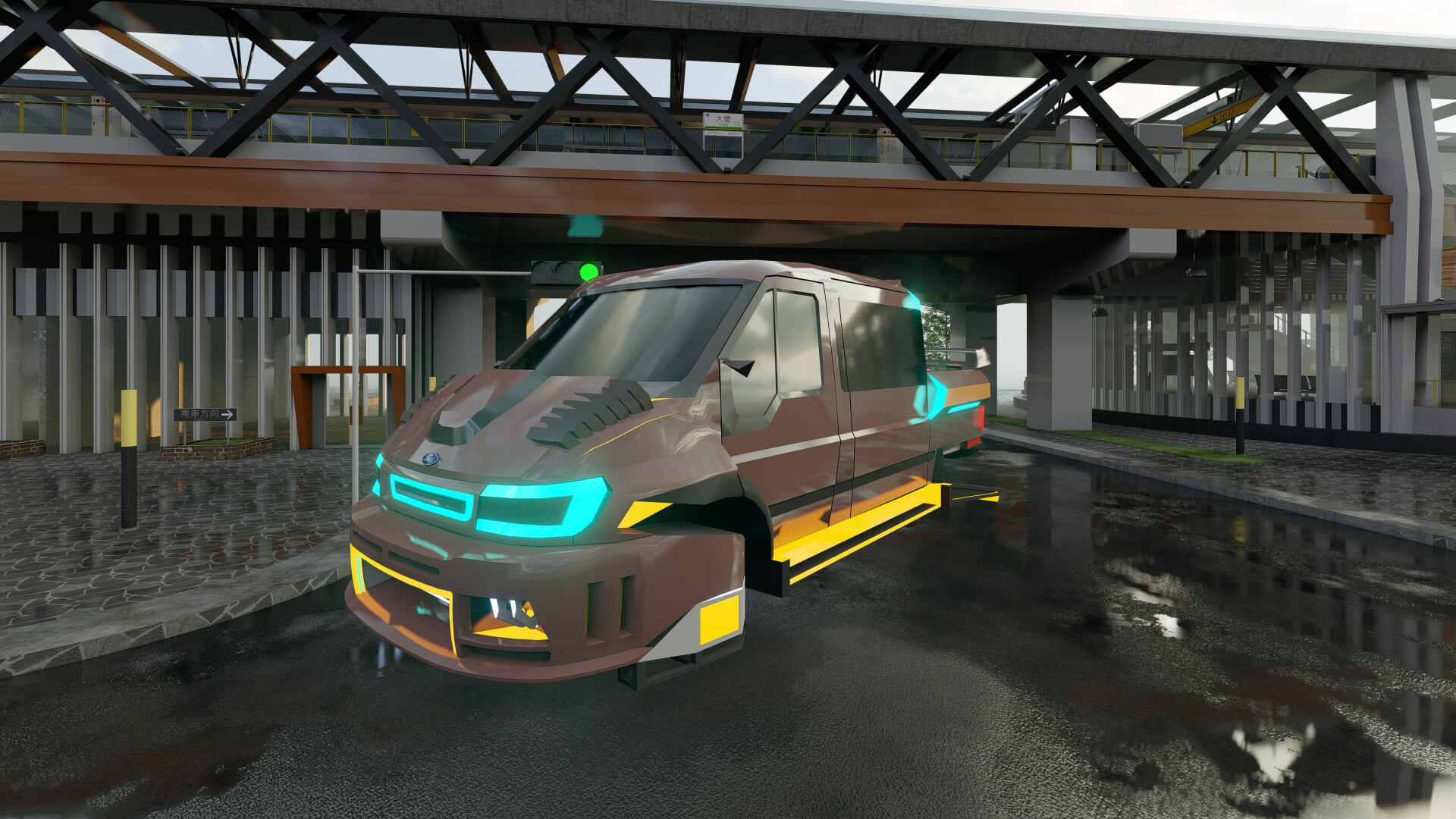 Van Sci-Fi Concept 3D Model by AlphaGroup