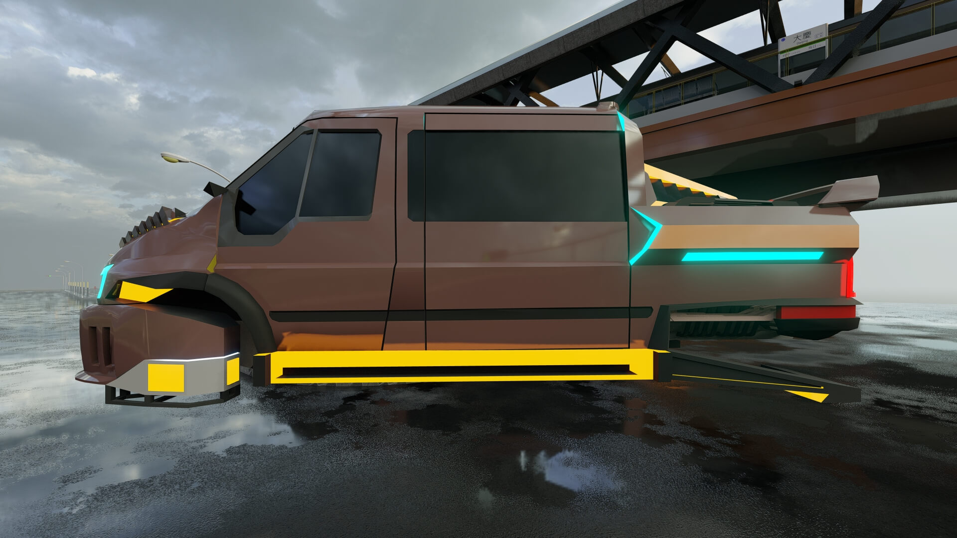 Van Sci-Fi Concept 3D Model by AlphaGroup