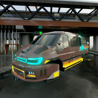 Van Sci-Fi Concept 3D Model by AlphaGroup