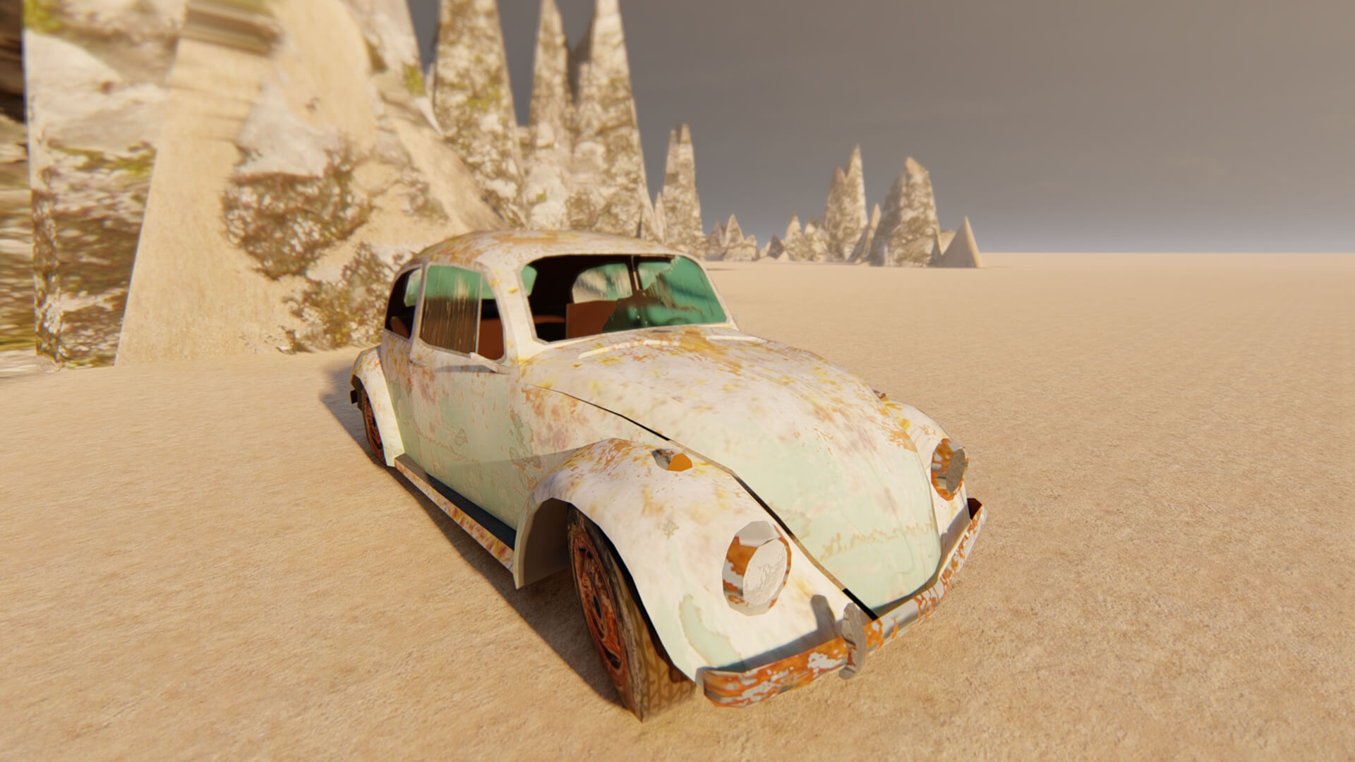 Volkswagen Fusca Rusty - 3D Model by AlphaGroup