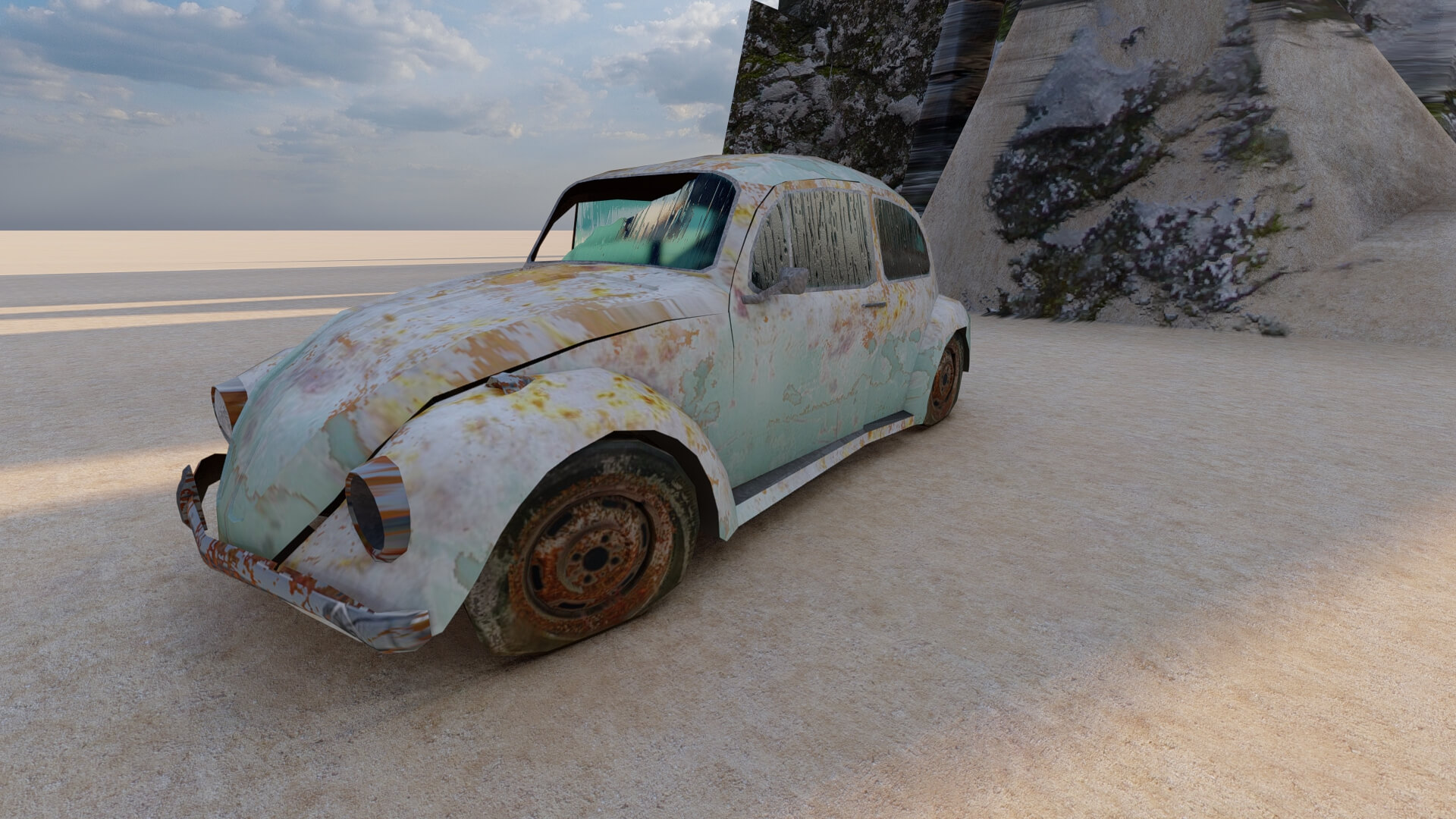 Volkswagen Fusca Rusty - 3D Model by AlphaGroup