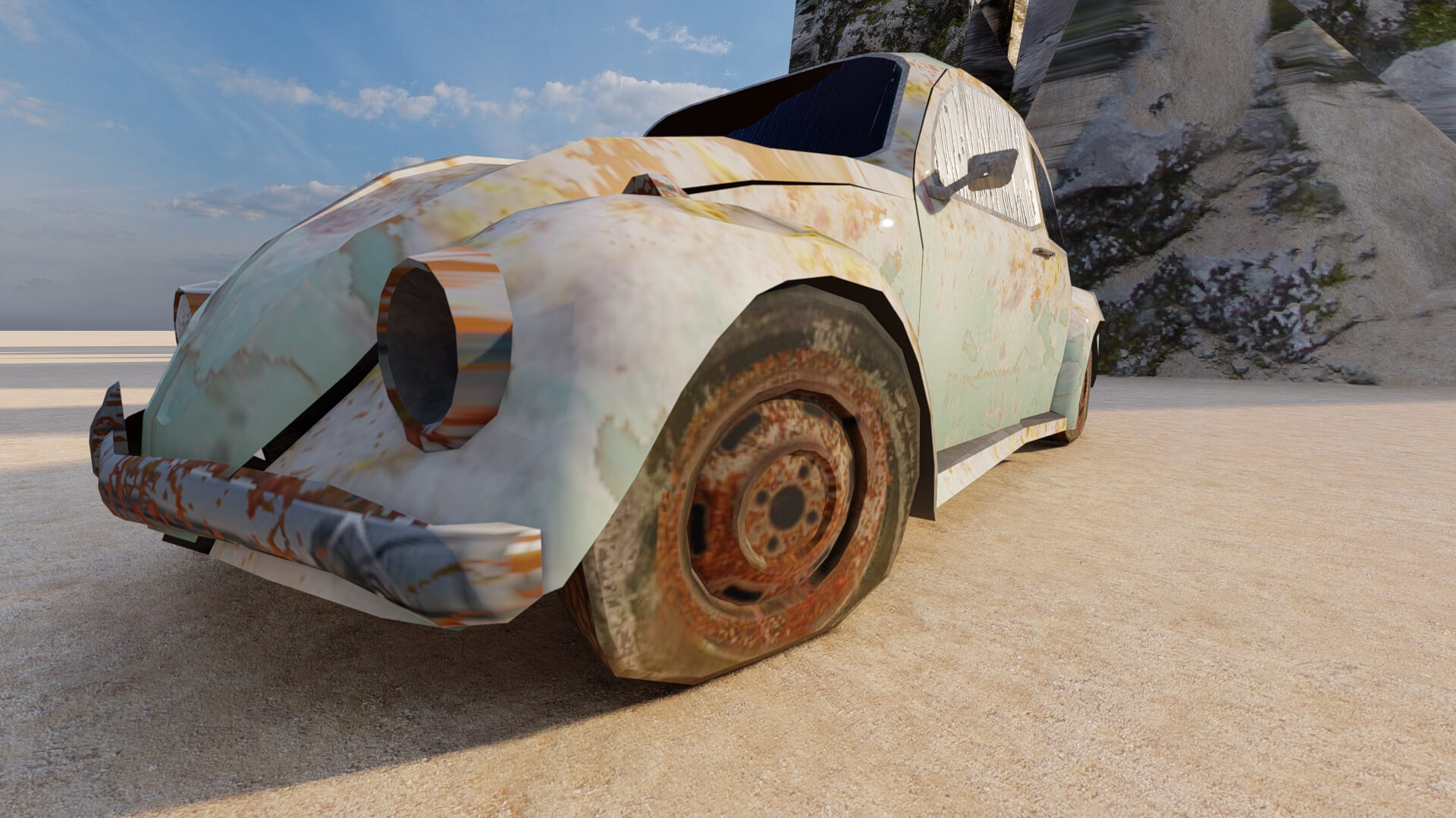 Volkswagen Fusca Rusty - 3D Model by AlphaGroup