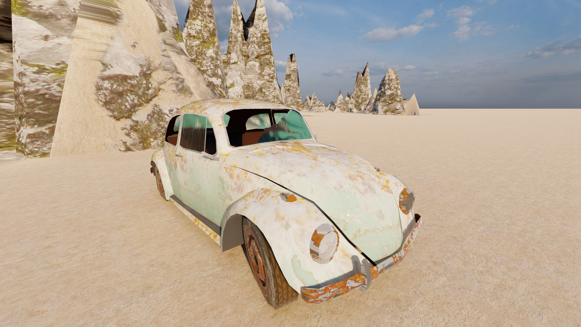 Volkswagen Fusca Rusty - 3D Model by AlphaGroup