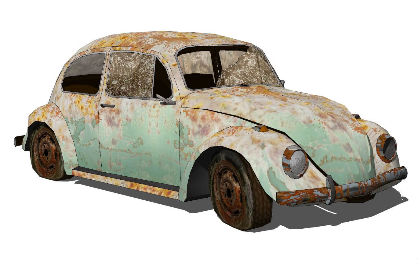 Volkswagen Fusca Rusty - 3D Model by AlphaGroup