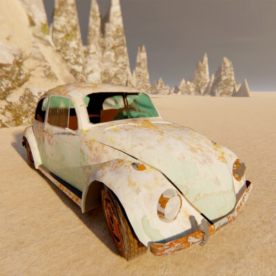 Volkswagen Fusca Rusty - 3D Model by AlphaGroup