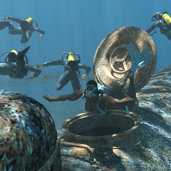 Underwater Sensuality - Swimming for her life C 3D Render | RenderHub Gallery