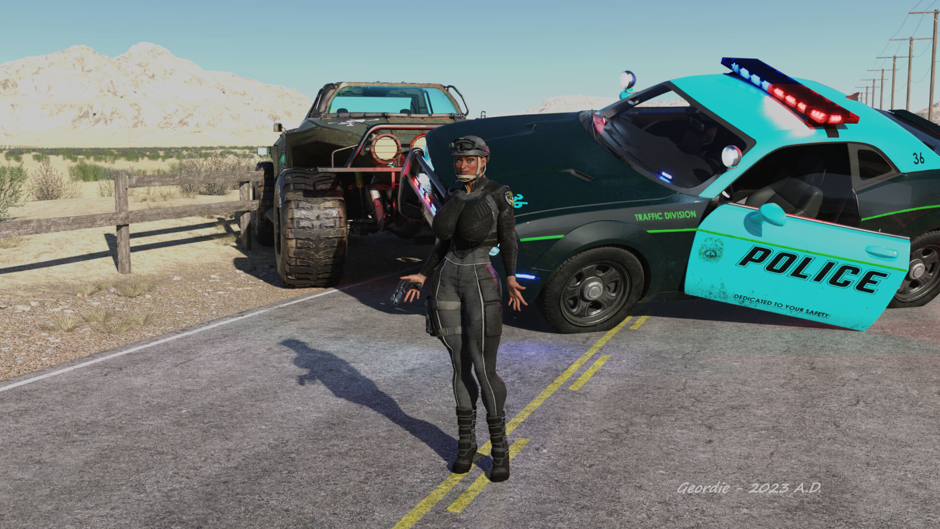 Police Officer Cj Ambushed by Road Thugs by Amazonlover08 | RenderHub ...