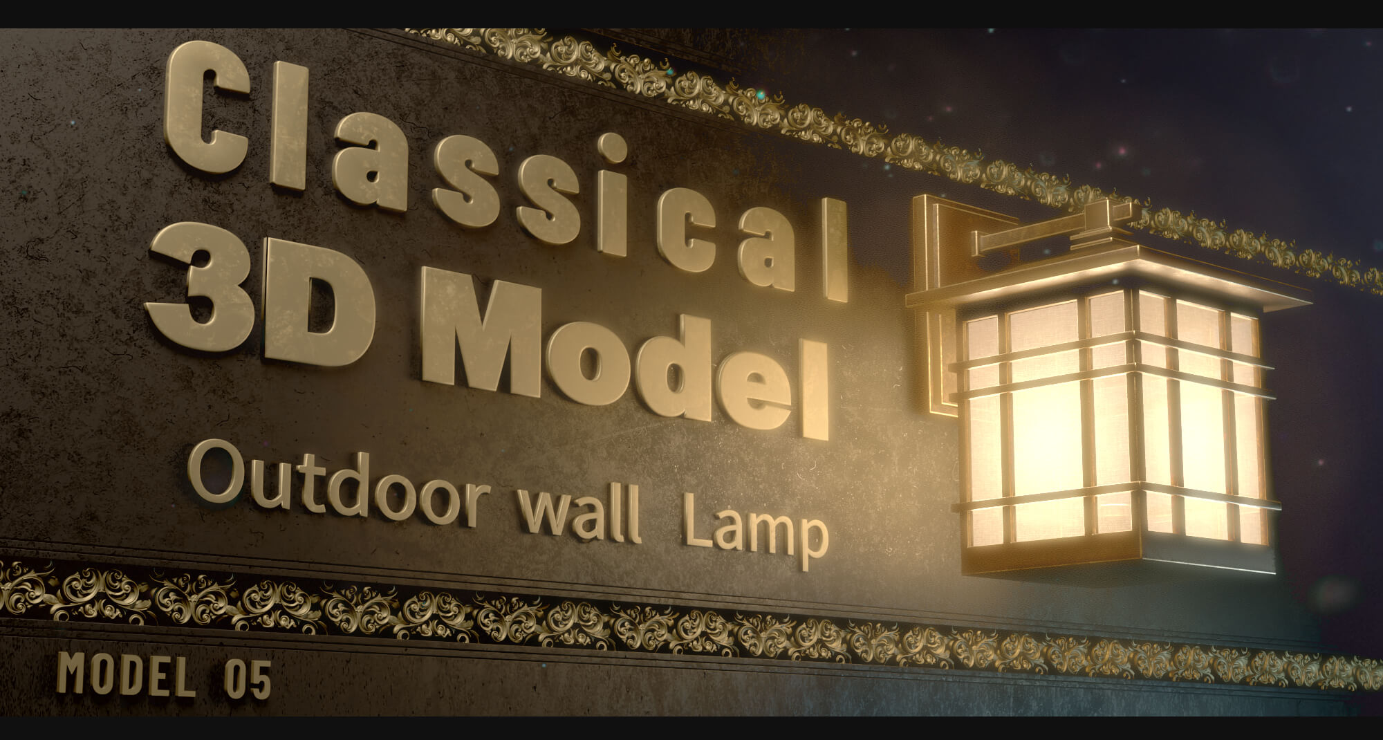 Classical Outdoor Wall Lamp -Model 05 3D Model by amghar