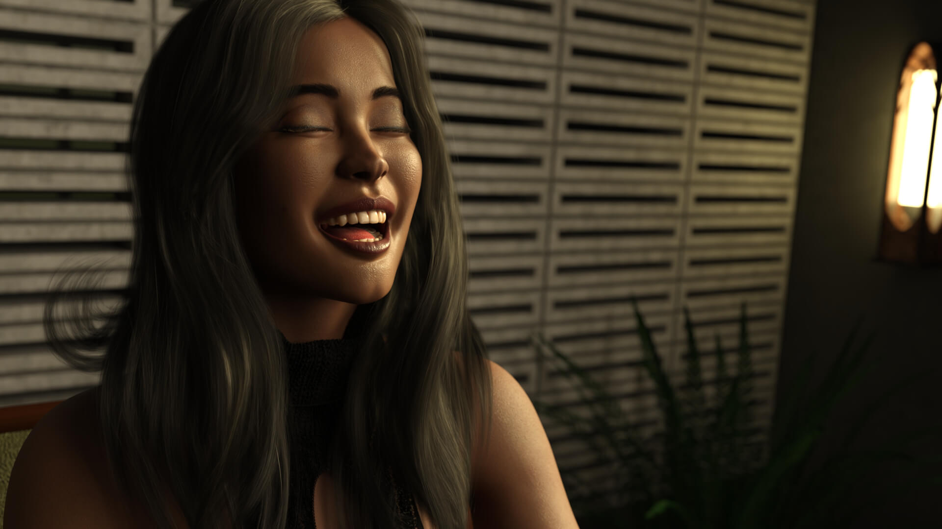 Happy Eva 3D Render, Digital Art by AmomynousGames