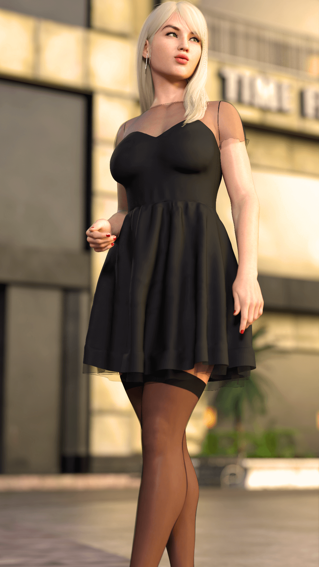 Nikki Out on the Town 3D Render, Digital Art by AmomynousGames