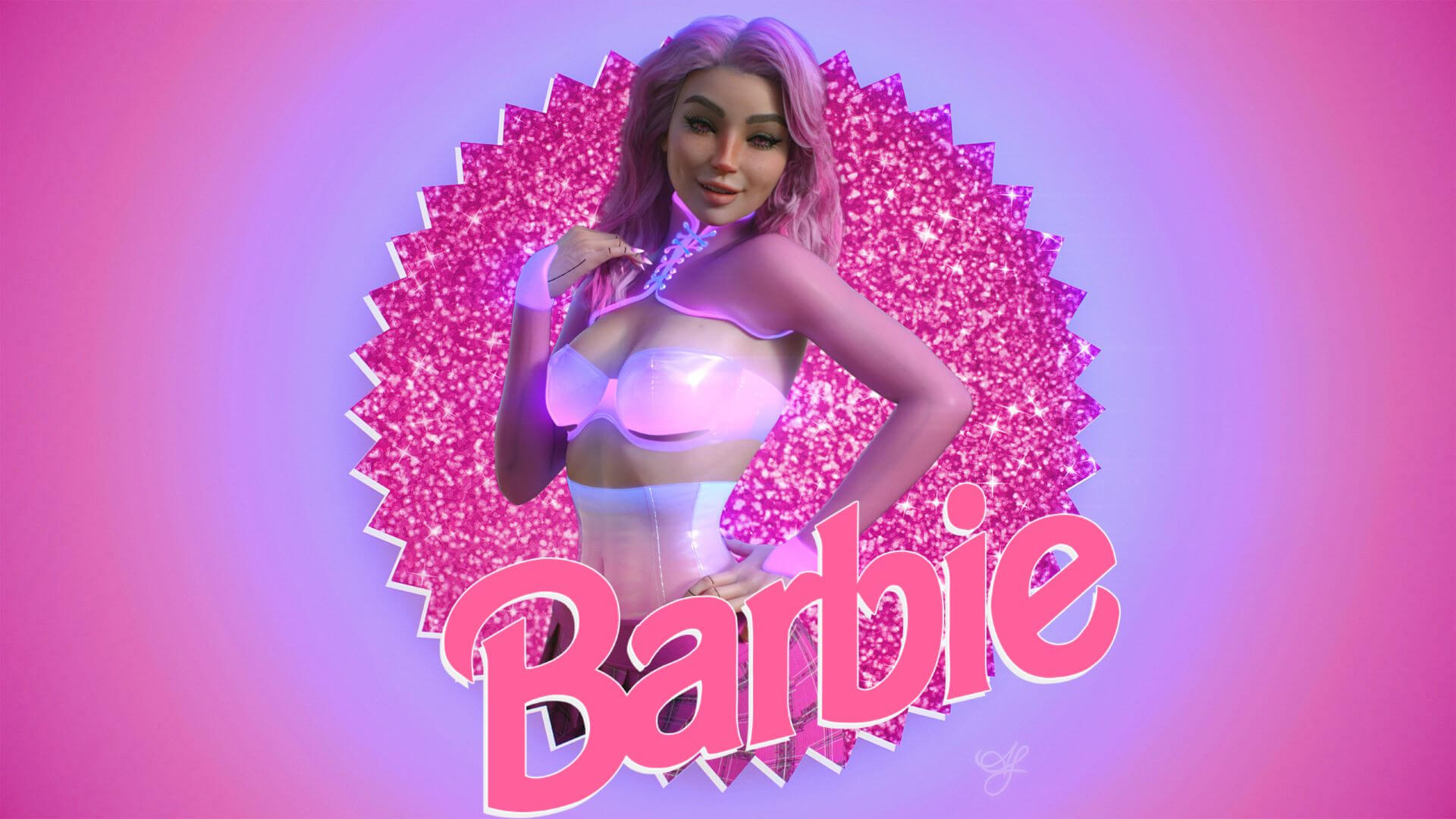 Barbie Mania! 3D Render, Digital Art by Amouretluxure
