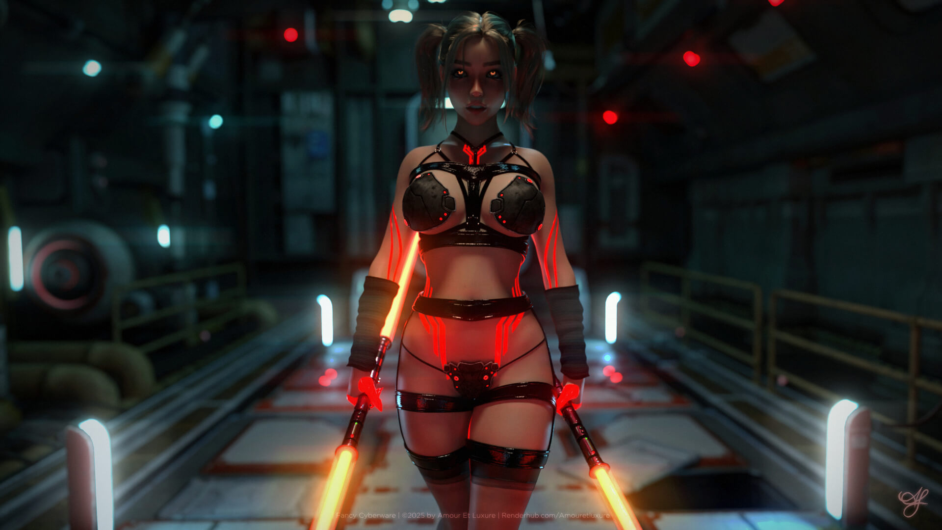 Fancy Cyberware promos 3D Render, Digital Art by Amouretluxure