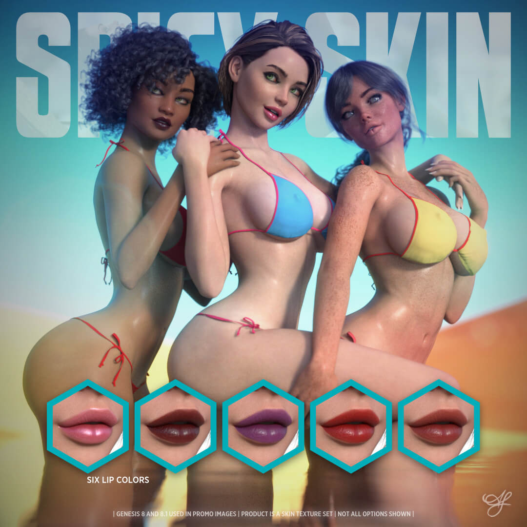 Spicy Skin Textures for G8F and G8.1F - Daz Content by Amouretluxure