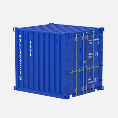 8ft Shipping Container blue - 3D Model by AN studio