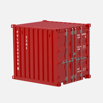 8ft Shipping Container Red - 3D Model by AN studio
