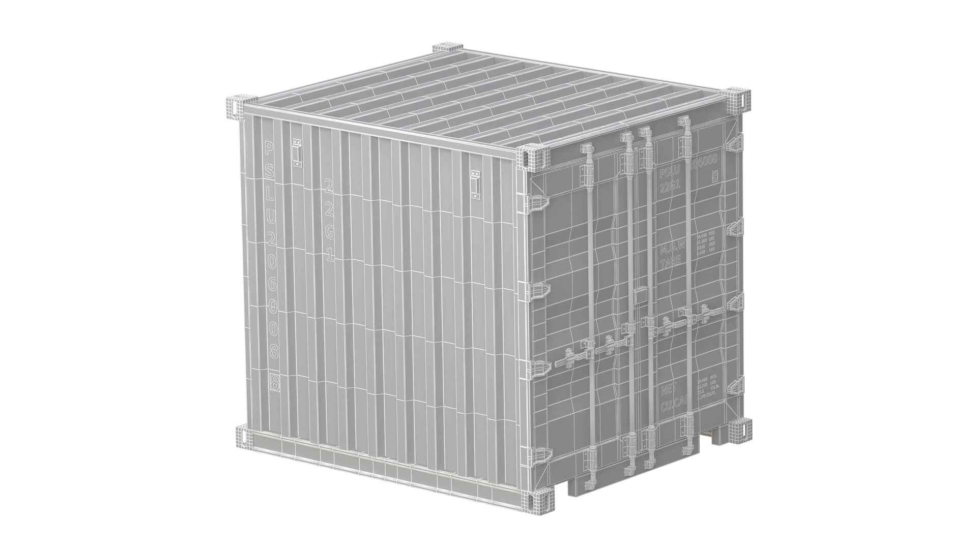 8Ft Shipping Container White - 3D Model by AN studio