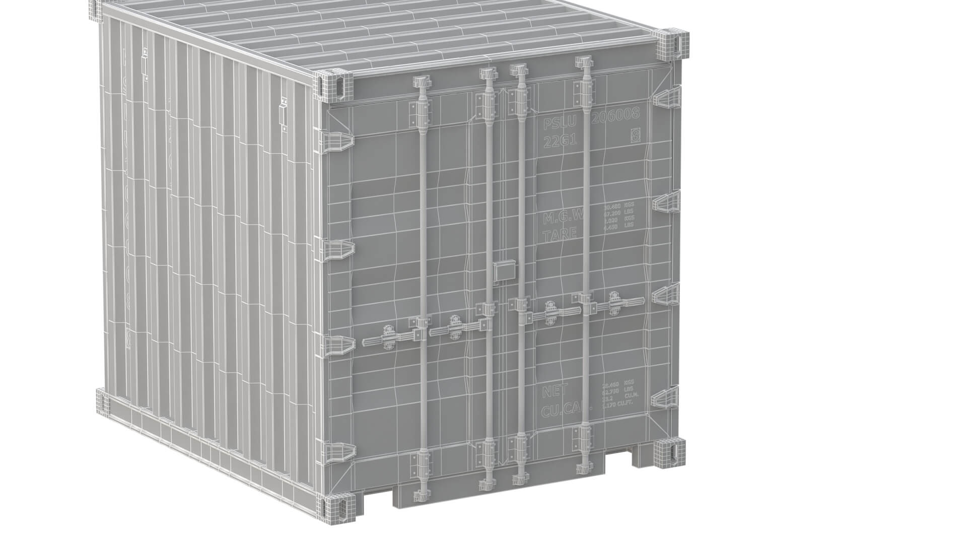 8Ft Shipping Container White - 3D Model by AN studio