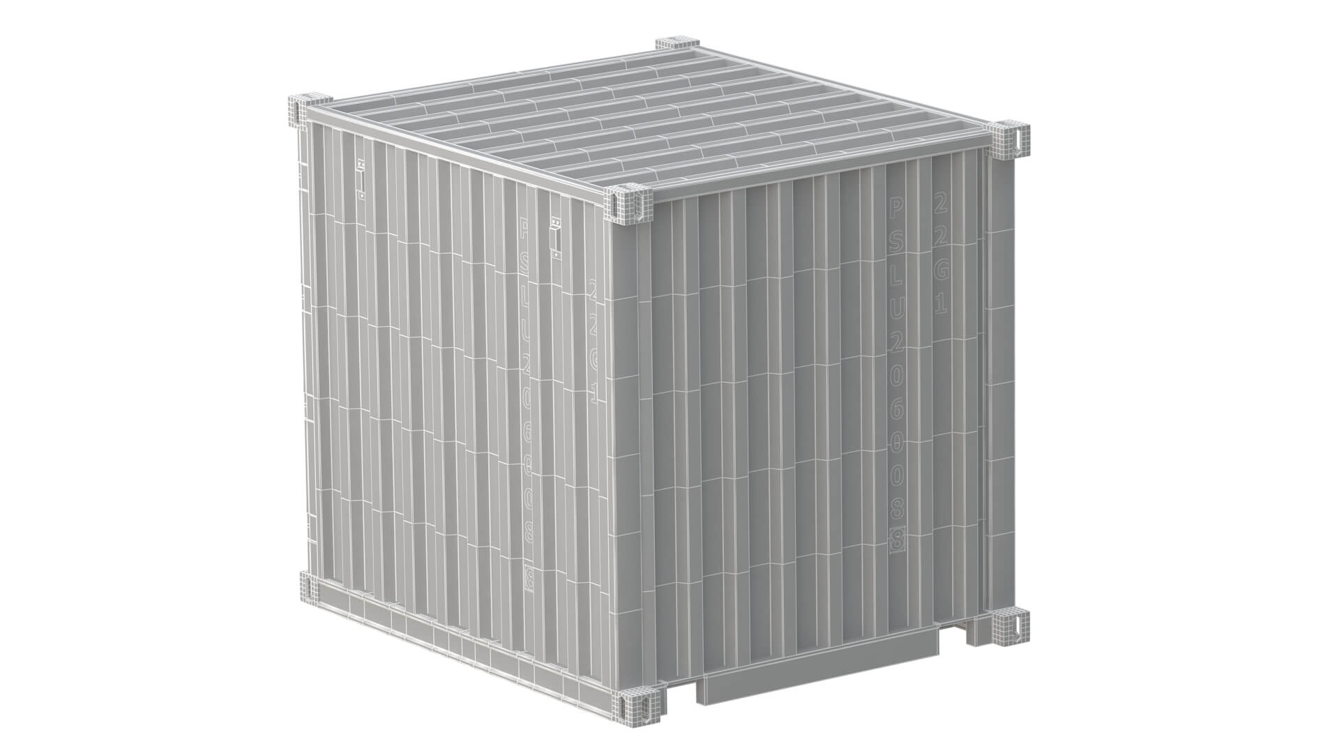 8Ft Shipping Container White - 3D Model by AN studio